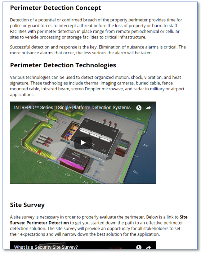 Perimeter Detection: Intelligent System Characteristics